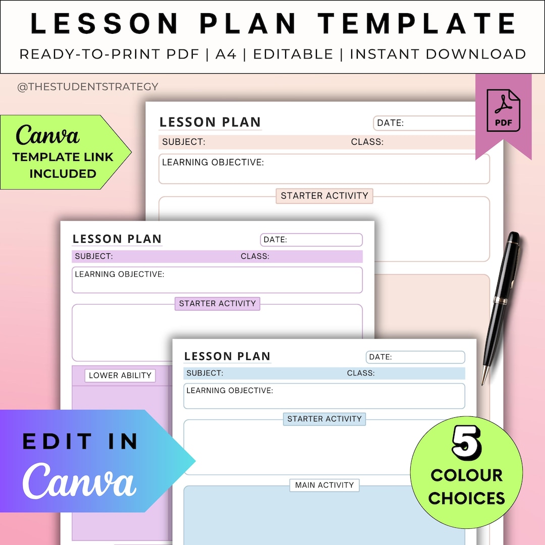 Simple Daily Lesson Plan Template for Teachers | Printable Daily ...
