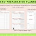 Student Exam Prep Planner | Printable Exam Study Template | College ...