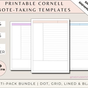 Cornell Method Student Note-taking Template Printable Note - Etsy