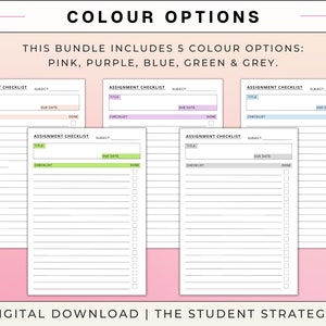 Simple Assignment Checklist for Students | Printable Assignment Planner ...