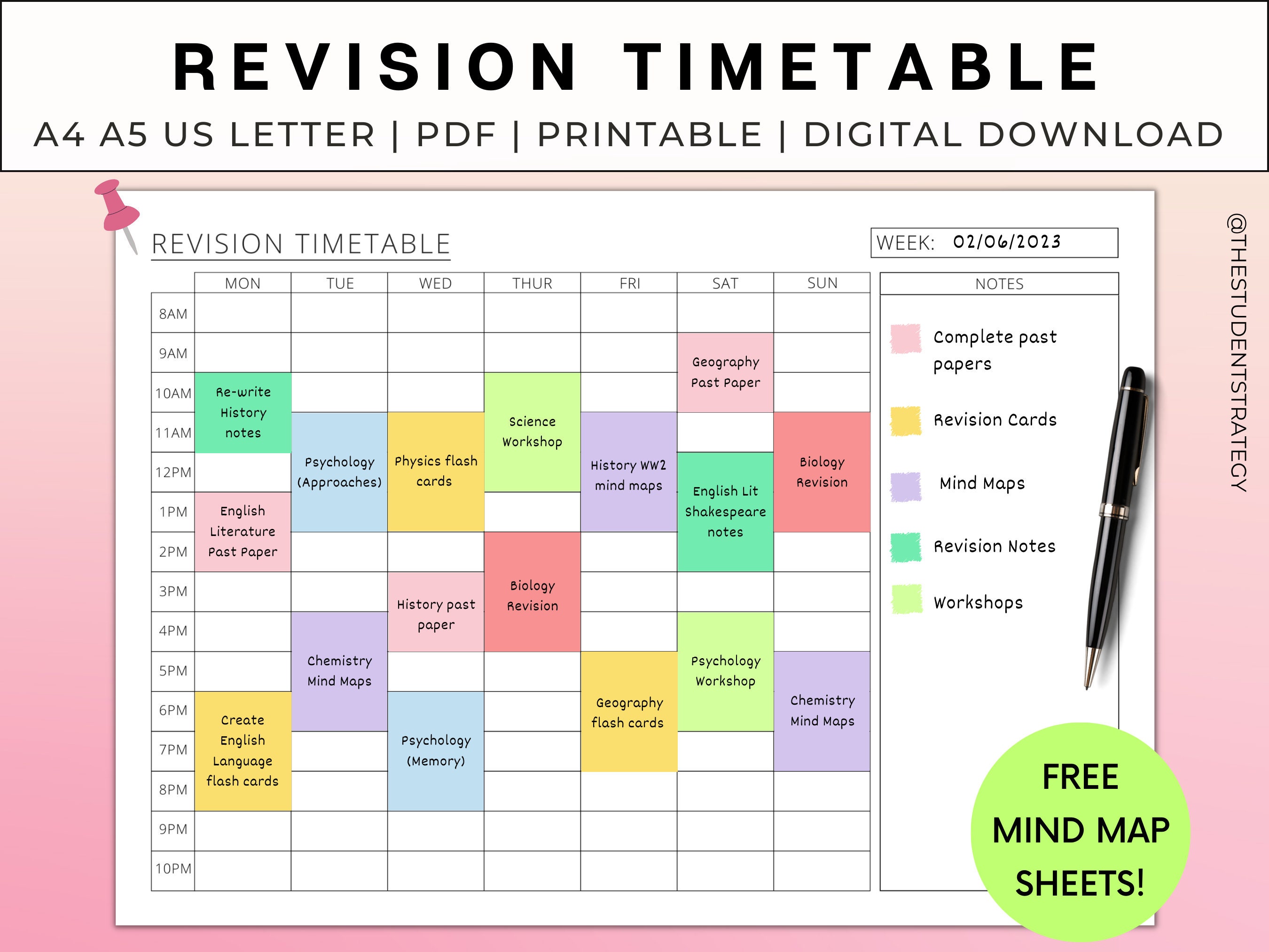 Revision Timetable Study Schedule Printable Timetable Template for ... Revision Timetable Study Schedule Printable Timetable Template for ...