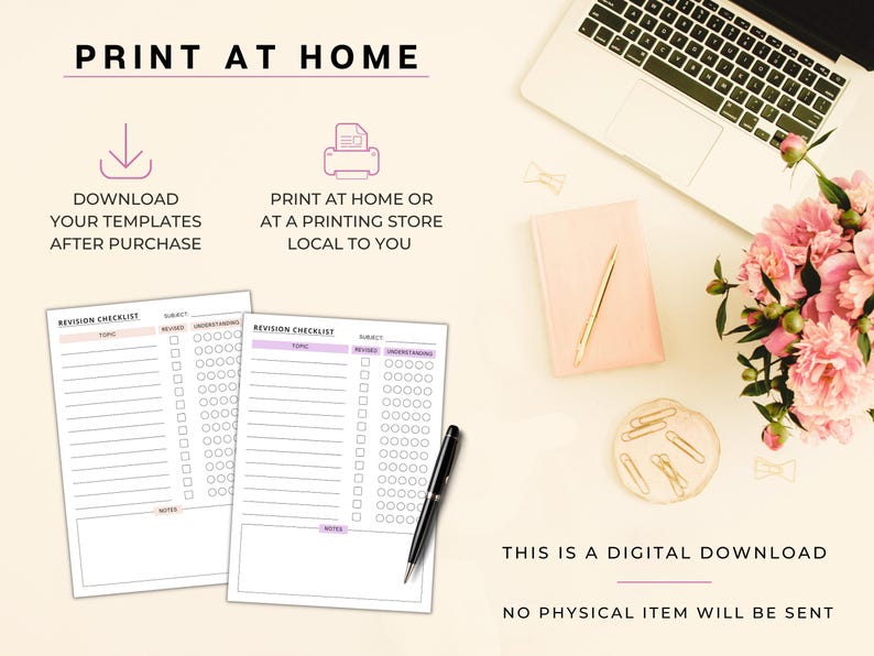 Simple Revision Checklist Printable Student Revision Plan Exam Prep A4 ...