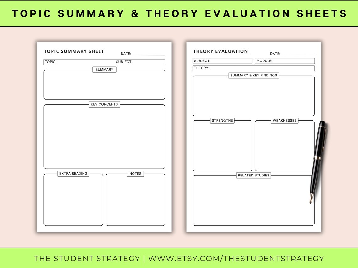 Revision Sheet Bundle | Revision Timetable & Checklist | Study Session ...