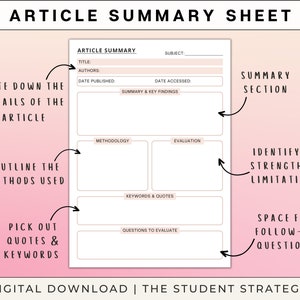Summary Template Bundle for Students | Revision Sheets | Chapter ...