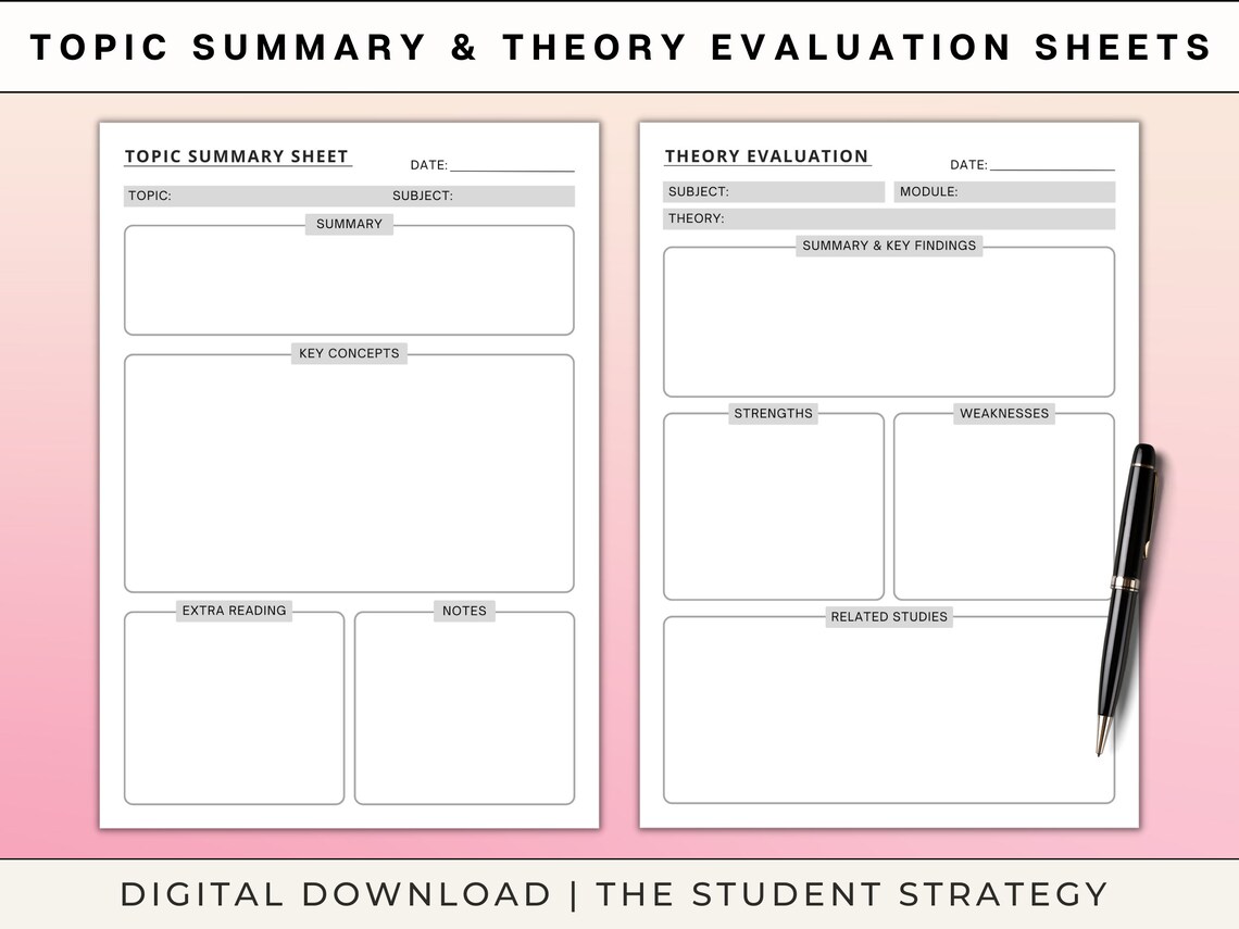 Revision Sheet Bundle | Revision Timetable & Checklist | Study Session ...