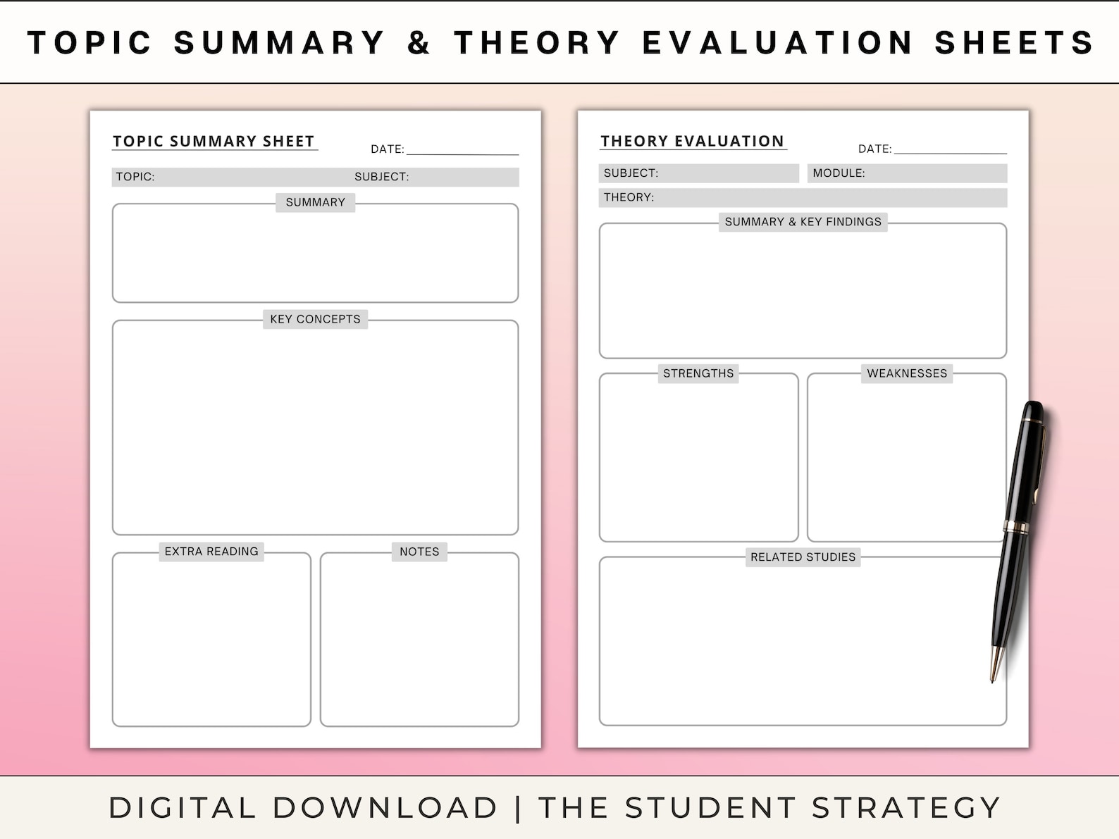 Revision Sheet Bundle | Revision Timetable & Checklist | Study Session ...