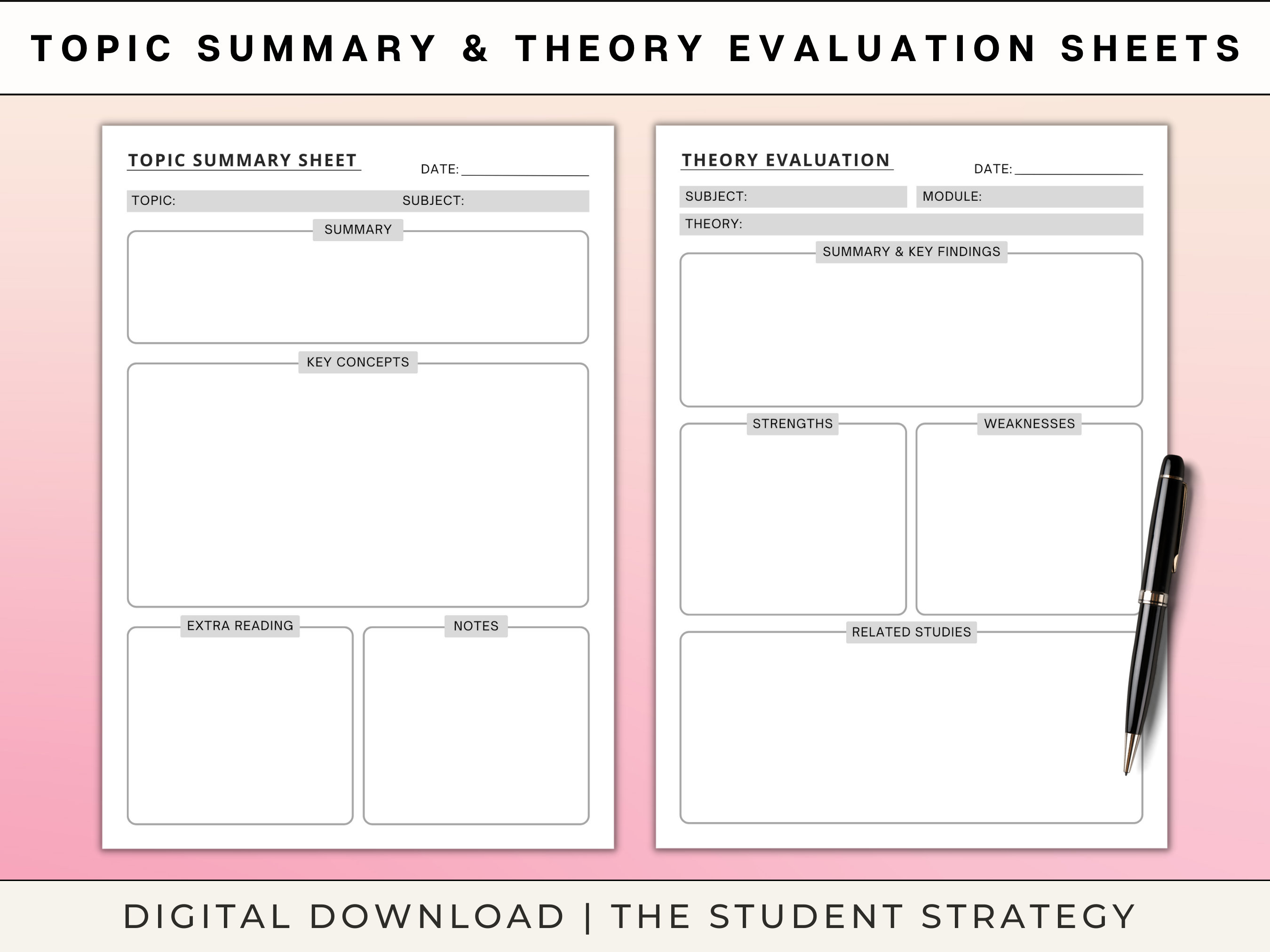 Revision Sheet Bundle | Revision Timetable & Checklist | Study Session ...