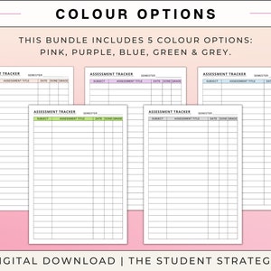 Simple Assessment Tracker Sheet | Printable Exam Schedule for Students ...