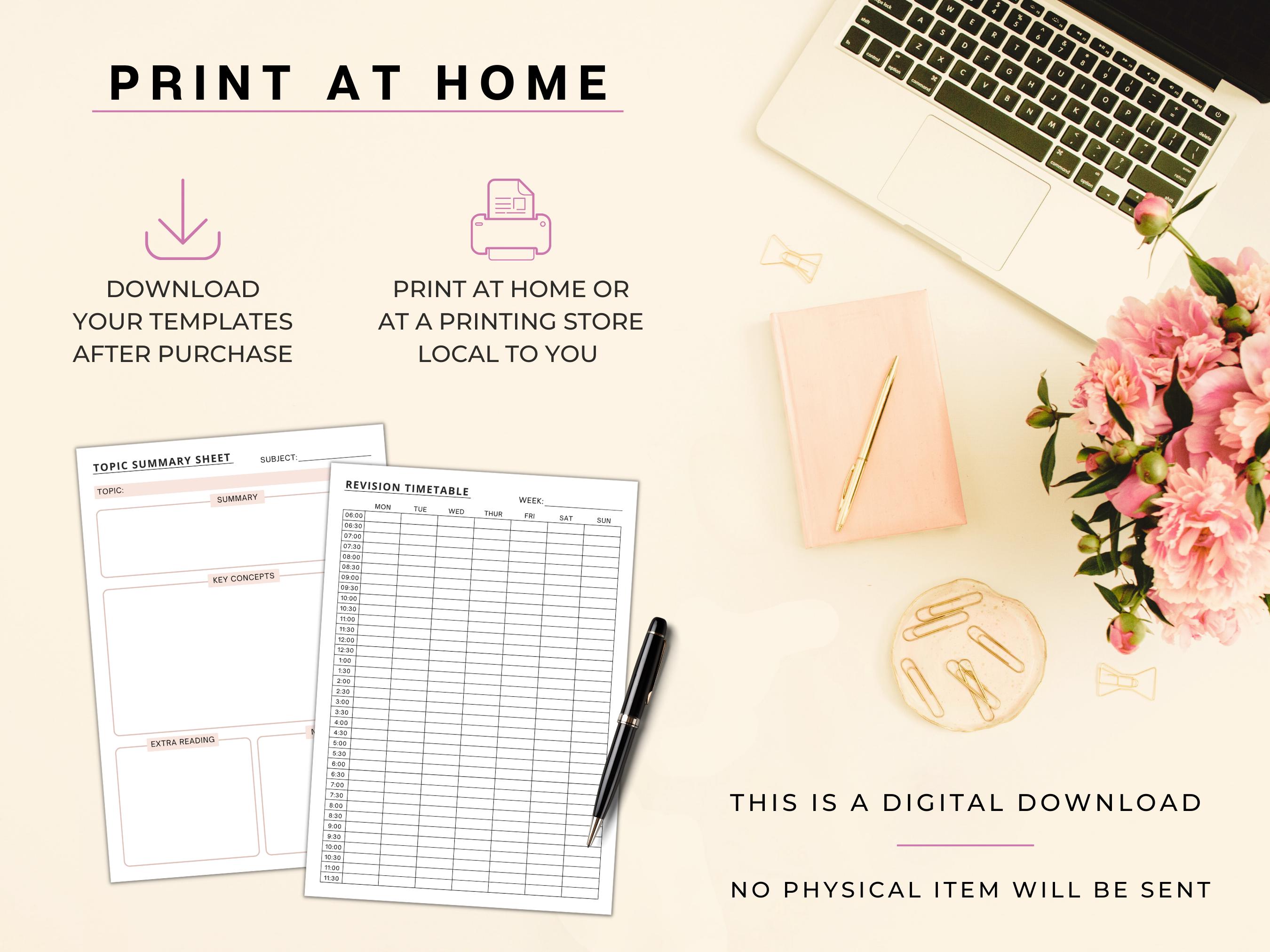 Revision Template Bundle | Printable Revision Sheets for Students ...