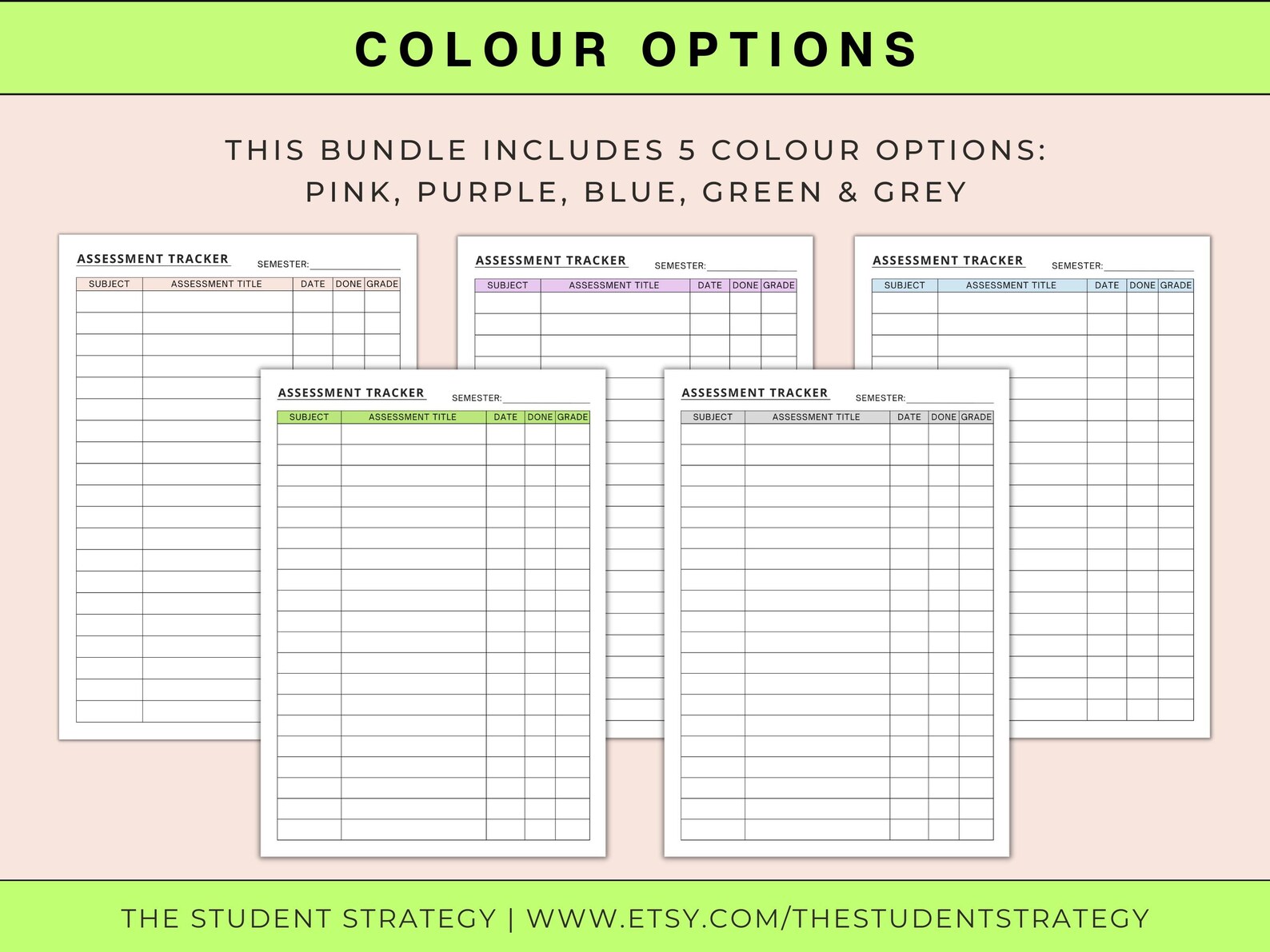 Simple Assessment Tracker Sheet | Printable Exam Schedule for Students ...
