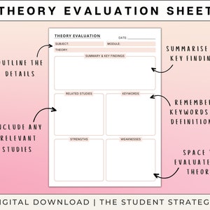 Simple Theory Evaluation Revision Sheet | Printable Revision Summary ...