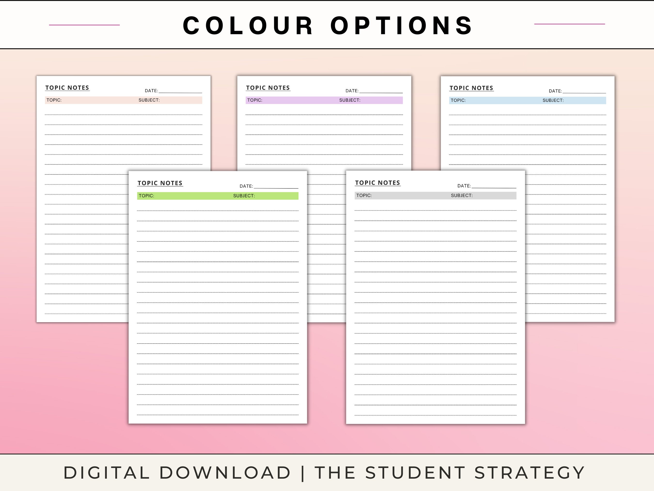 Simple Topic Summary & Note-taking Template | Printable Revision Sheet ...