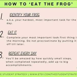Eat the Frog | Daily Task Priority Planner | Hourly Time Blocking ...
