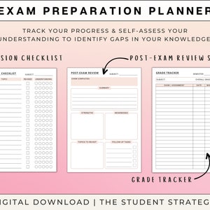 Student Exam Prep Planner | Printable Exam Study Template | College ...