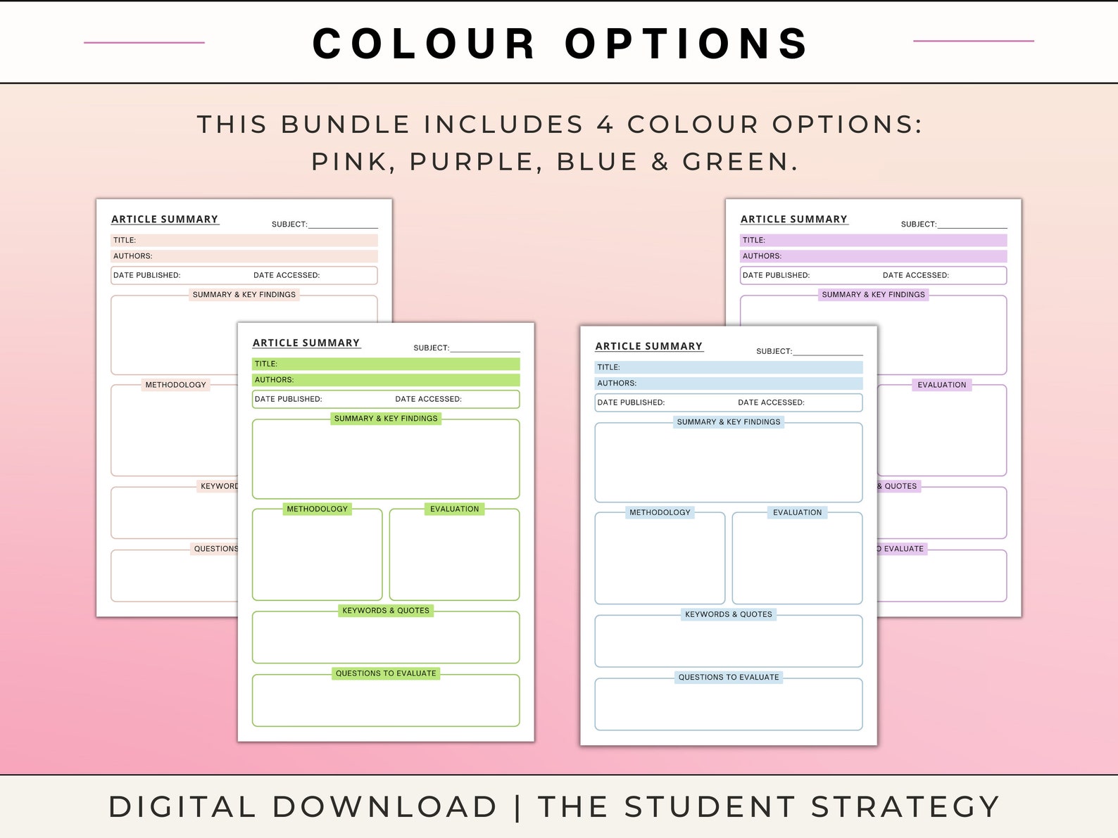 Summary Template Bundle for Students | Revision Sheets | Chapter ...