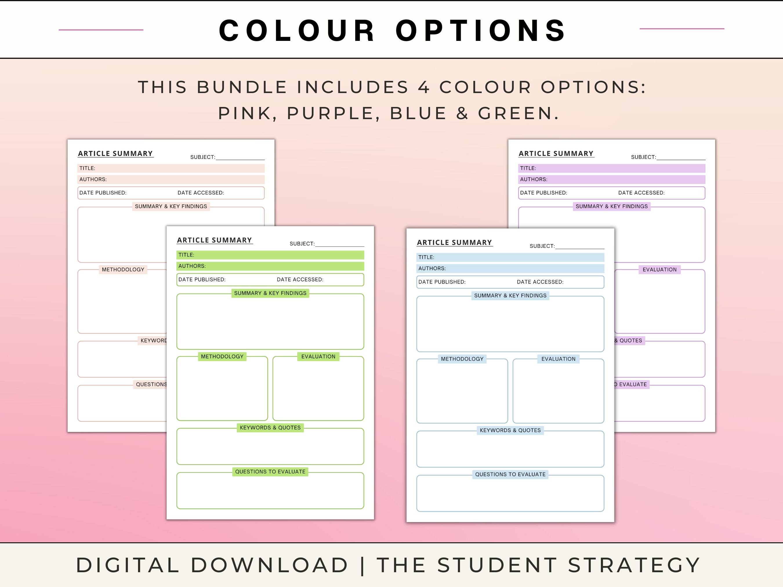 Summary Template Bundle for Students | Revision Sheets | Chapter ...