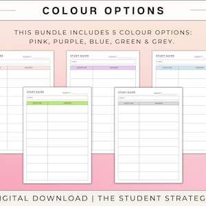 Simple Study Guide Revision Sheet | Printable Q+A Revision Template for ...