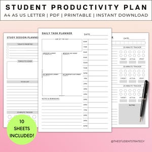 Productivity Planner for Students | Revision Timetable | Eisenhower ...