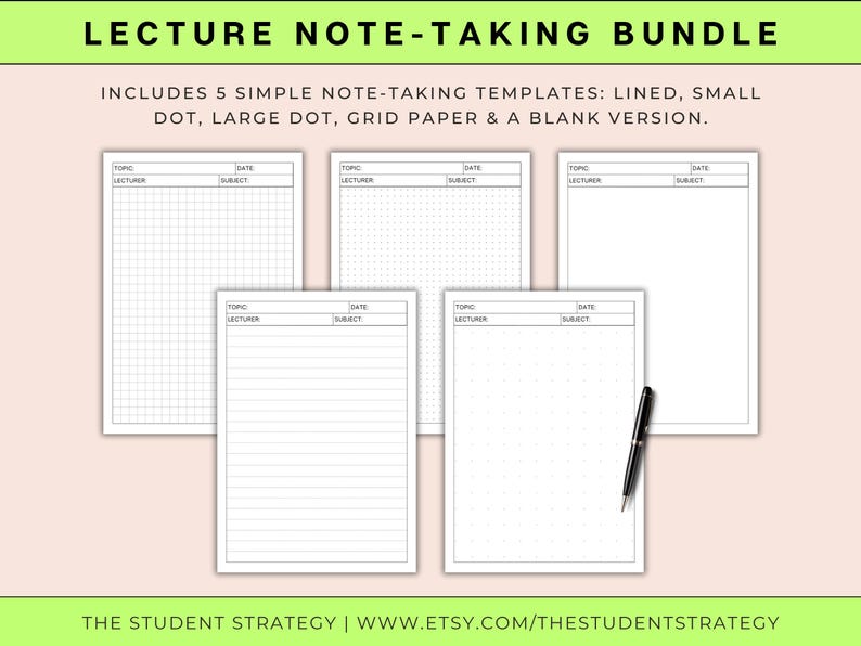 Lecture Notes Template Pack | Printable Cornell Note-taking for ...