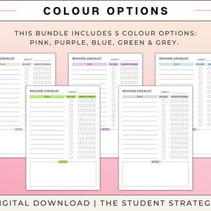 Simple Revision Checklist Printable Student Revision Plan Exam Prep A4 ...