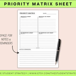 Eisenhower Matrix | Task Priority Matrix Template | Printable Priority ...