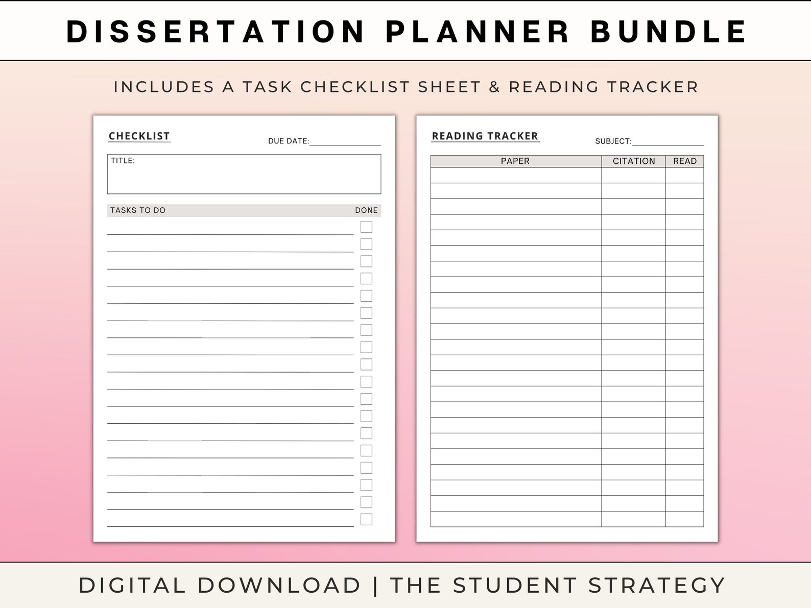 Simple Dissertation Planner | Dissertation Writing Plan for Students ...