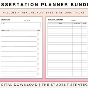Simple Dissertation Planner | Dissertation Writing Plan for Students ...