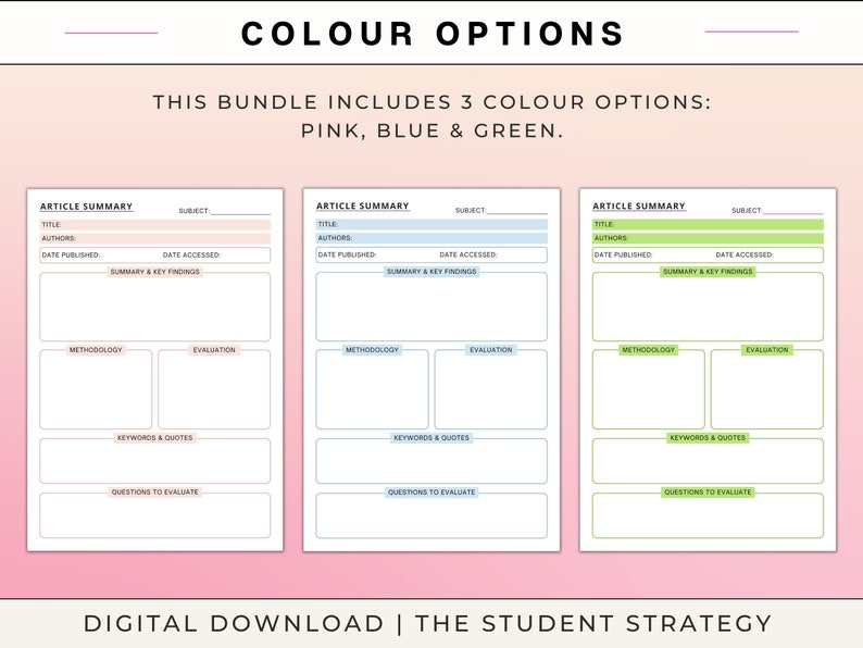 Revision Template Bundle | Printable Revision Sheets for Students ...