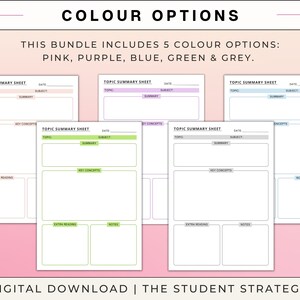 Simple Topic Summary & Note-taking Template | Printable Revision Sheet ...