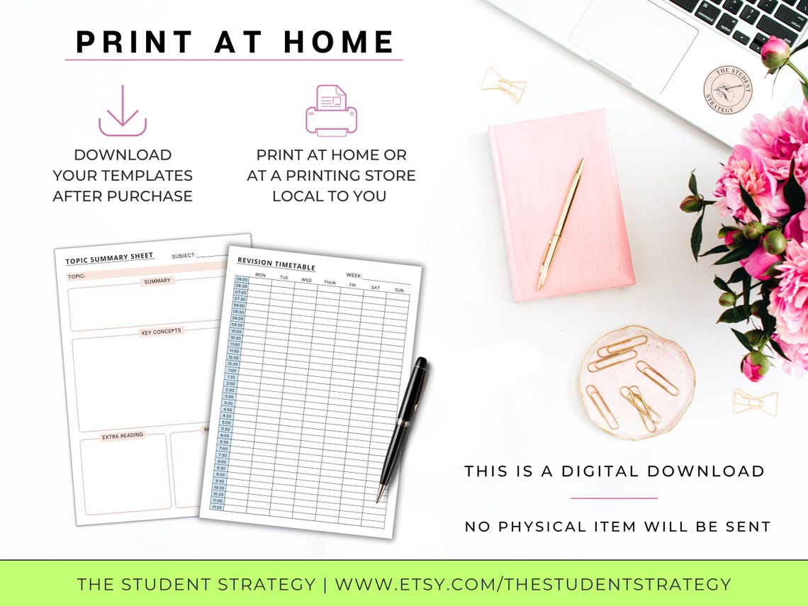 Revision Template Bundle | Printable Revision Sheets for Students ...