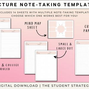 Lecture Notes Template Pack | Cornell Note-taking for Students | Dot ...