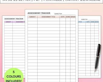 Simple Grade Tracker | Printable Grade Sheet for Students | College ...