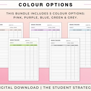 Simple Grade Tracker | Printable Grade Sheet for Students | College ...