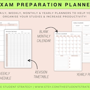 Student Exam Prep Planner | Printable Exam Study Template | College ...