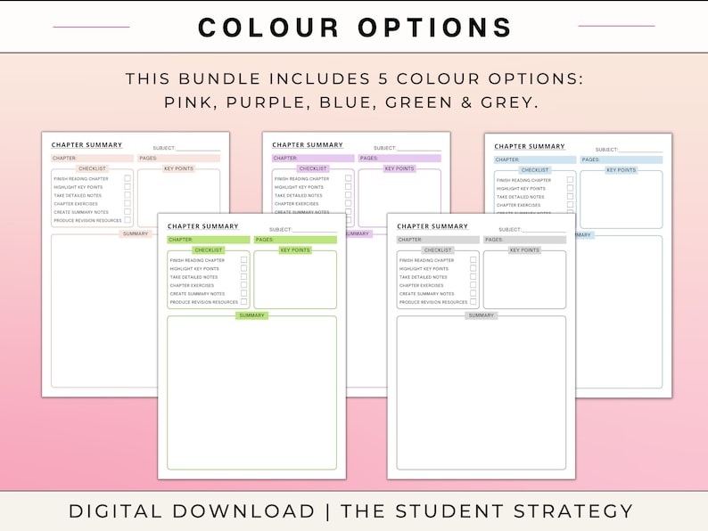 Chapter Summary Sheet & Note-taking Template | Printable Revision Sheet ...