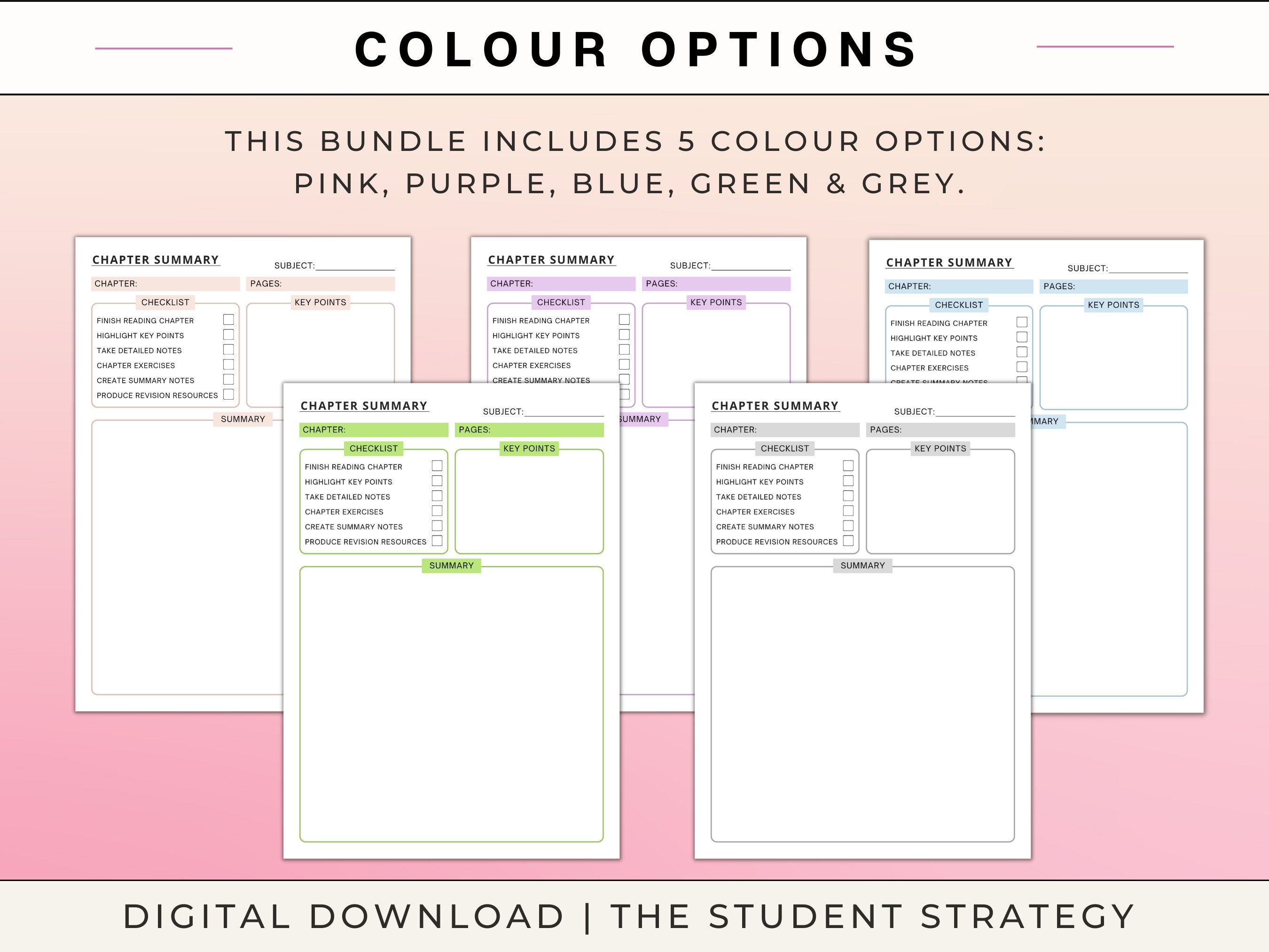 Chapter Summary Sheet & Note-taking Template | Printable Revision Sheet ...