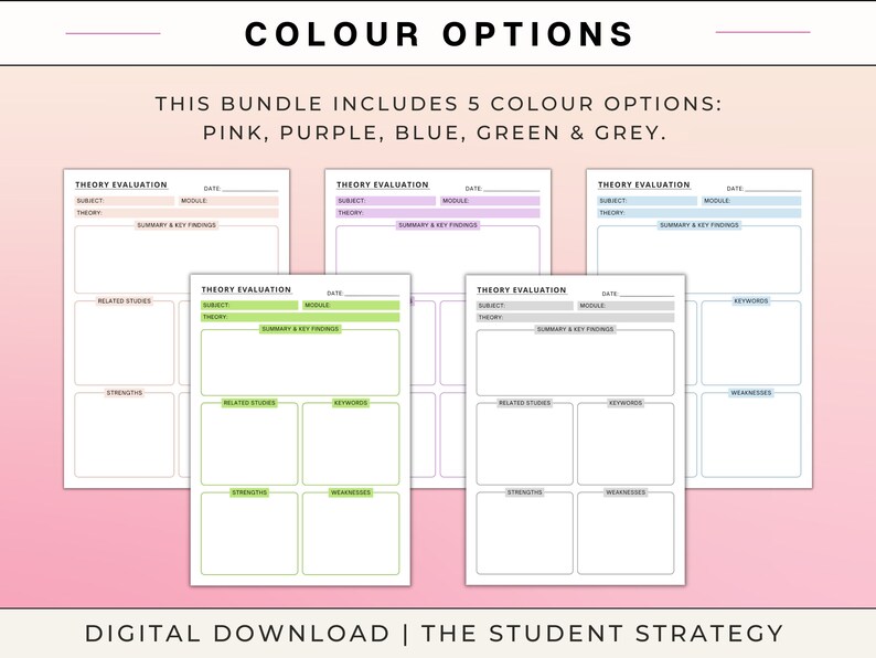Simple Theory Evaluation Revision Sheet | Printable Revision Summary ...