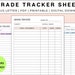 Simple Grade Tracker Printable Grade Sheet for Students College ...