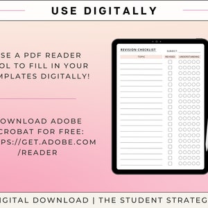 Simple Revision Checklist Printable Student Revision Plan Exam Prep A4 ...