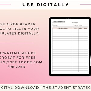 Simple Grade Tracker Printable Grade Sheet for Students College ...