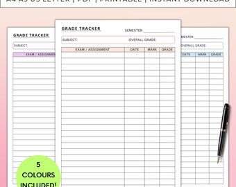 Simple Assessment Tracker Sheet | Printable Exam Schedule for Students ...