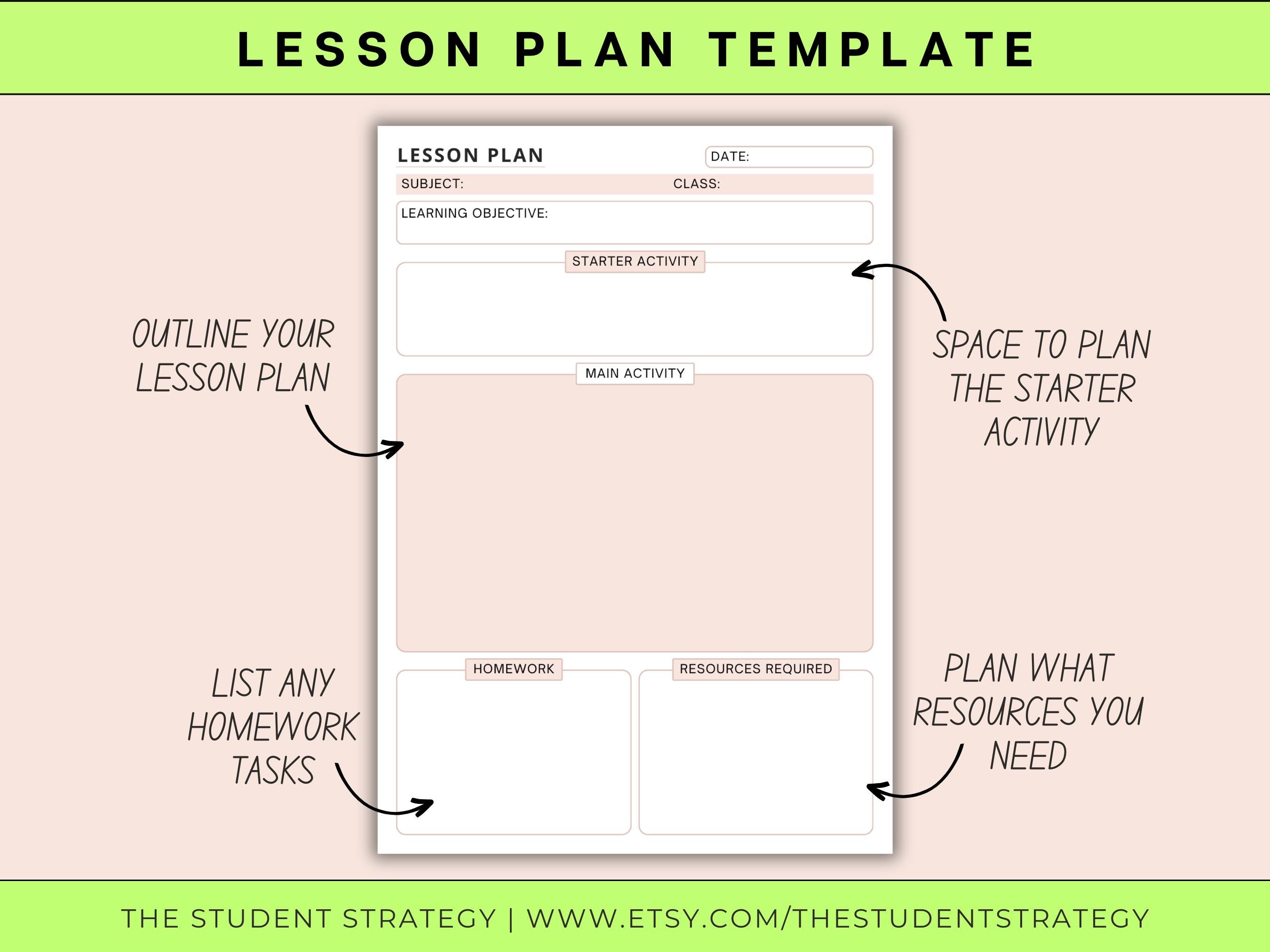 Simple Daily Lesson Plan Template for Teachers | Printable Daily ...