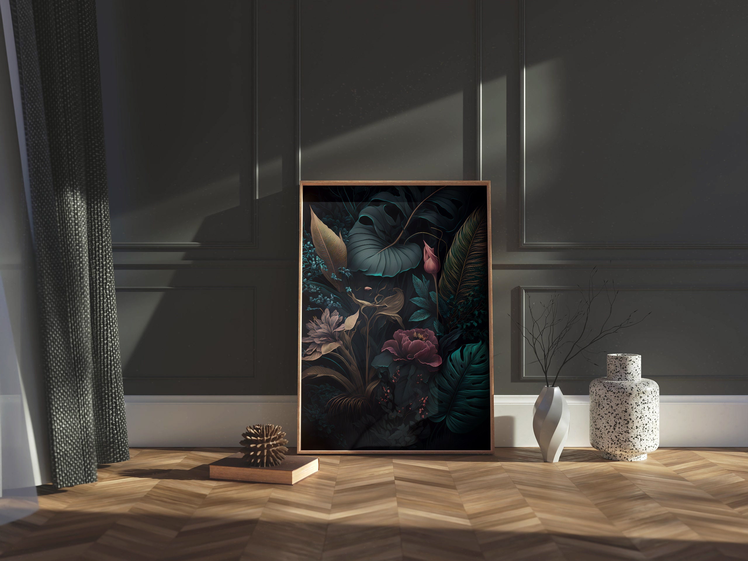 Printable Dark Botanical Poster Wall Art Botanical Print, Jungle Poster ...