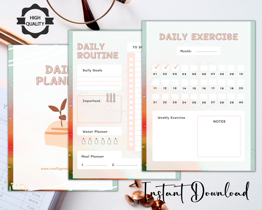 Cute Daily Planner, Inserts Undated, Productivity Planner, Schedule ...