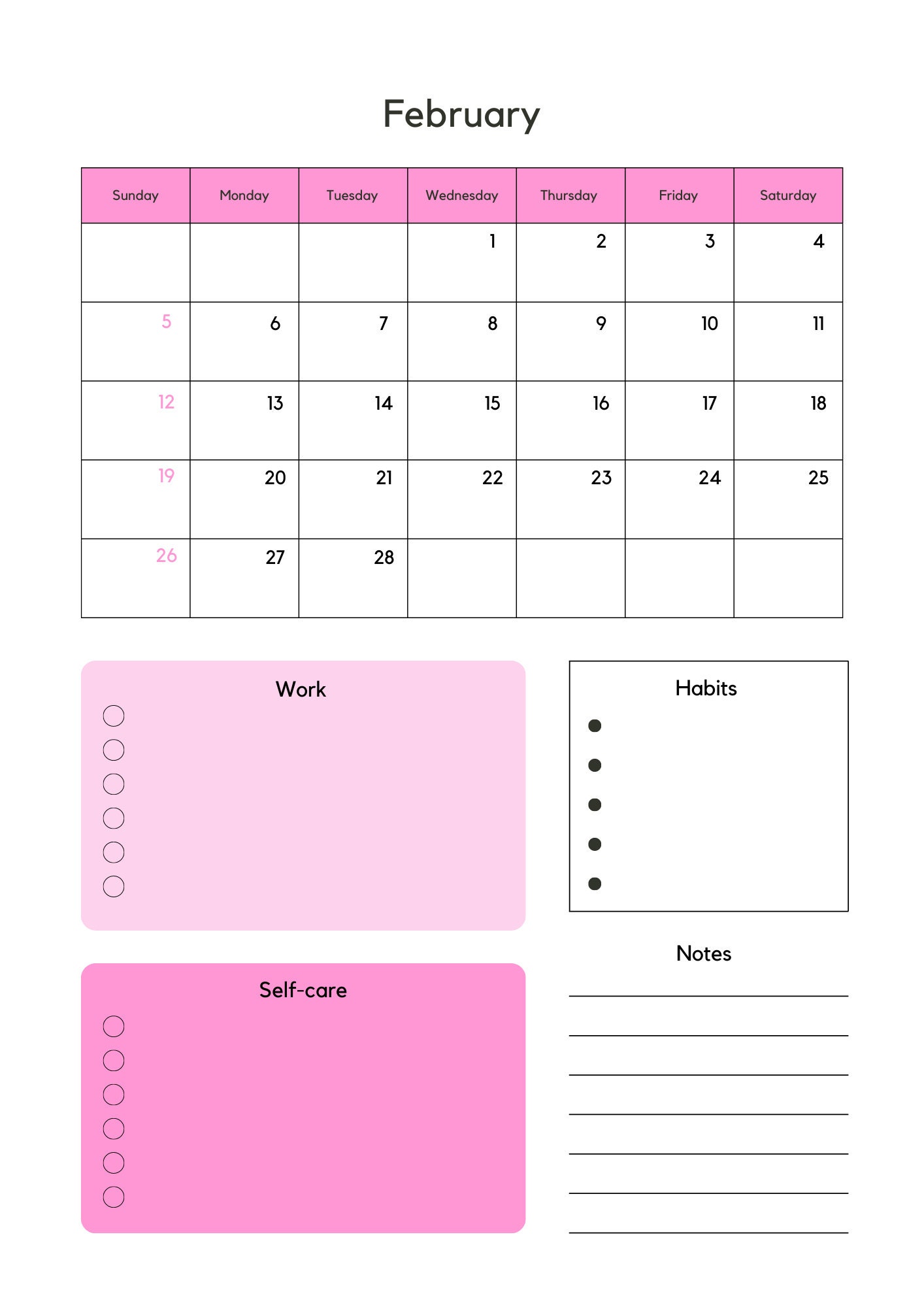 Monthly Calendar 2023 Planner, 2023 Printable Calendar Landscape ...