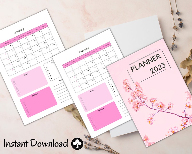 Monthly Calendar 2023 Planner, 2023 Printable Calendar Landscape ...
