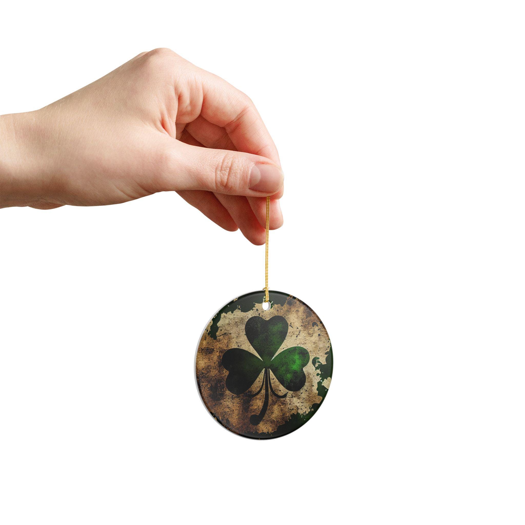 Ceramic Shamrock Ornament | Irish Christmas Tree Decor | Green Lucky ...