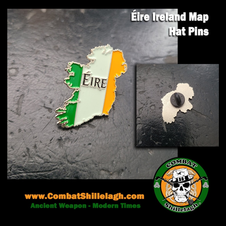 Ireland Map Hat Pin, Irish Flag Enamel Lapel Pin, Gifts for Him - Etsy