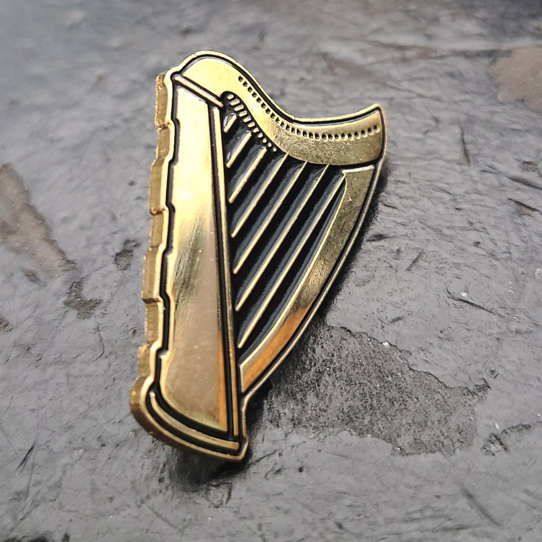 Irish Golden Harp Hat Pin, National Symbol of Ireland, Flat Cap ...