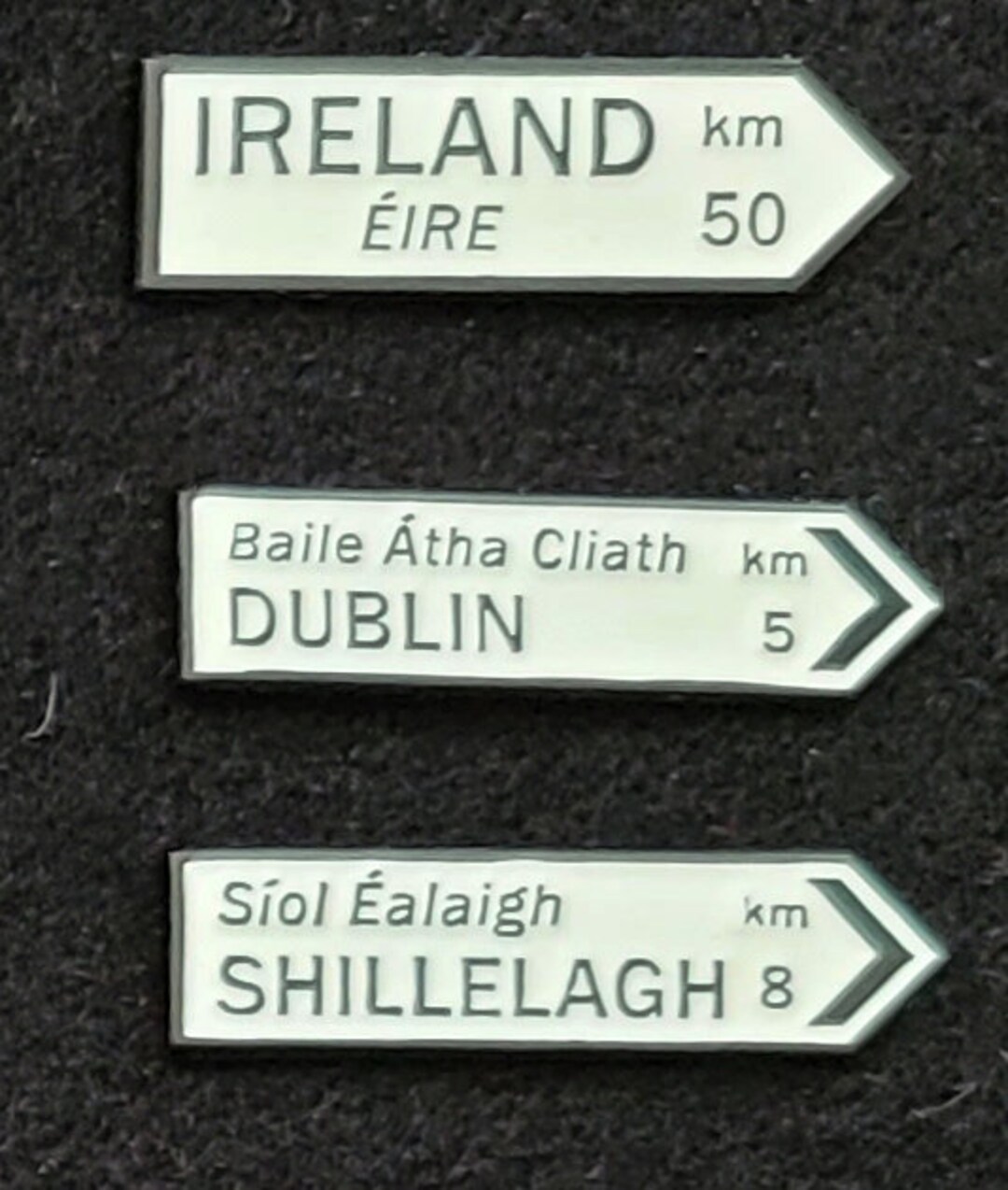 Ireland Road Sign Set of 3 Hat Pins for Your Flat Cap or Scally Cap ...
